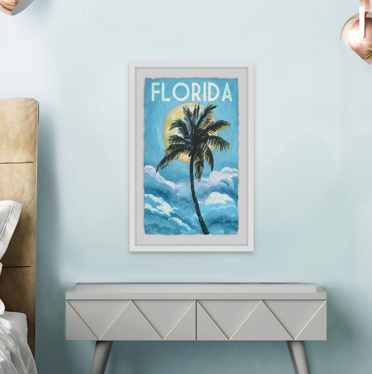 Highland Dunes Blue Florida - Picture Frame Painting | Wayfair