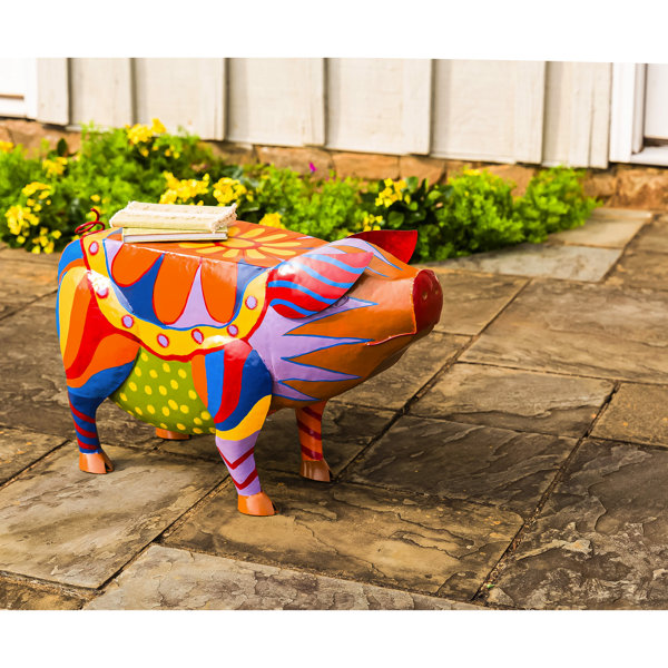 Laurel Foundry Modern Farmhouse Fordbridge Folk Art Pig Metal Indoor ...