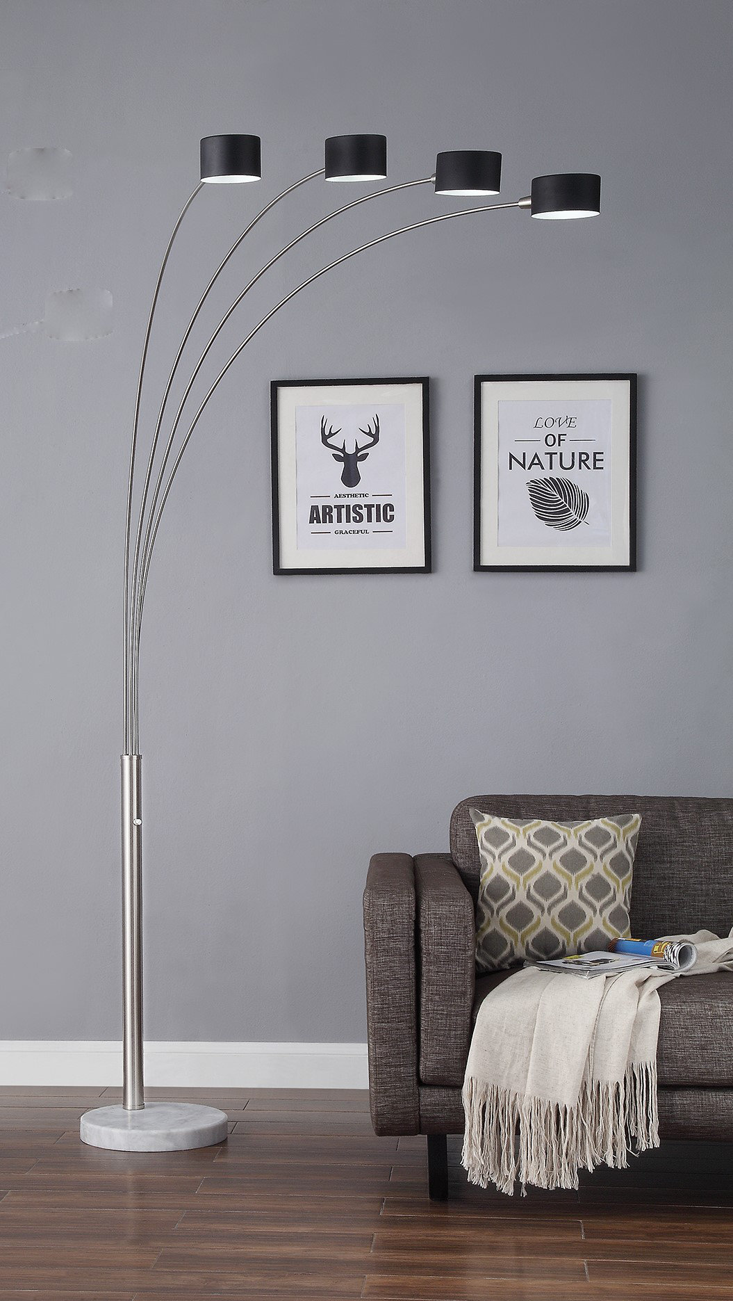 Orren Ellis Mourits 82.5'' Chrome Arched/Arc Floor Lamp | Wayfair