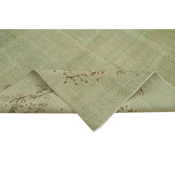 Lily Manor Vintage Green Vintage Cotton Wool Hand Woven Area Rug ...