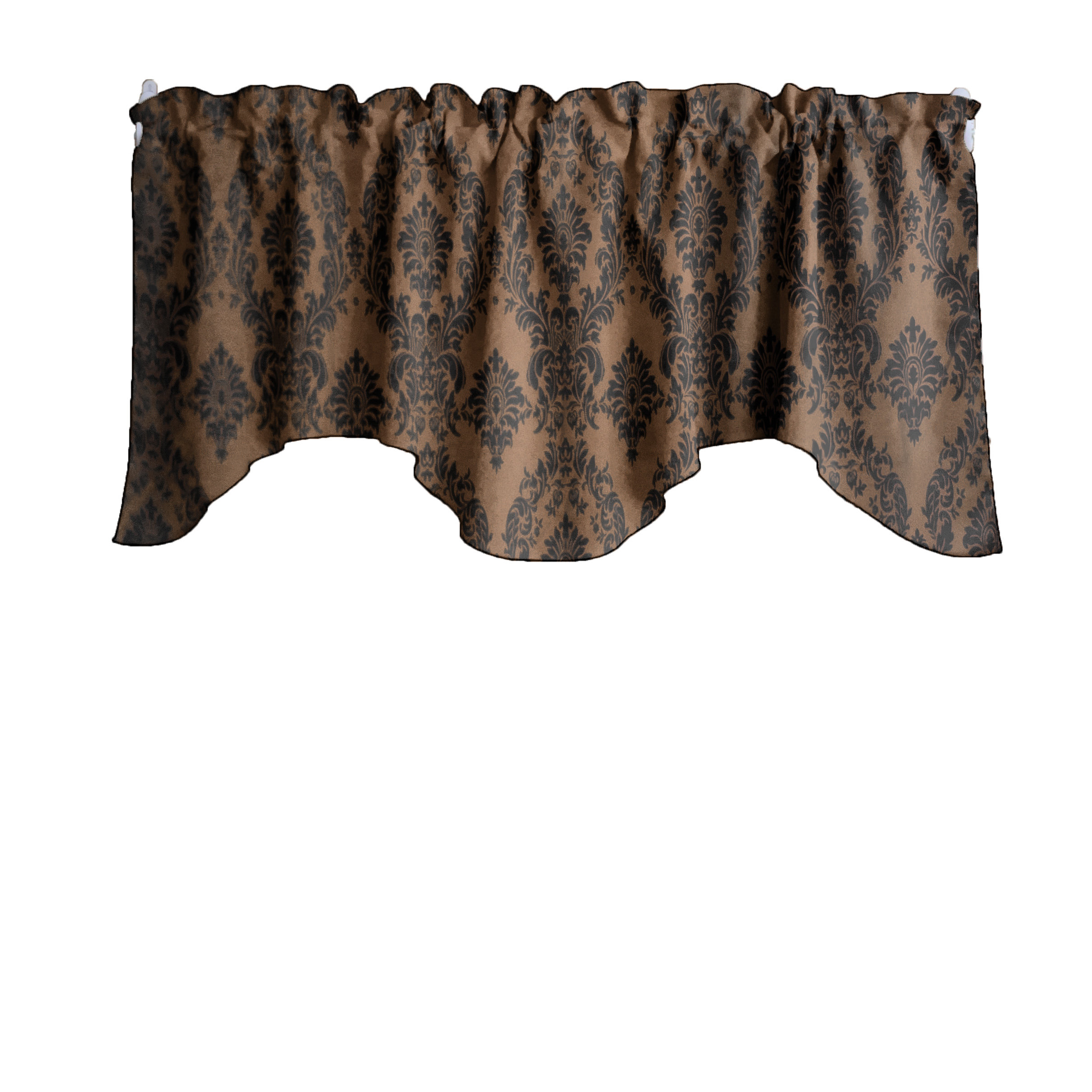 lovemyfabric Damask Scalloped 72'' Window Valance | Wayfair
