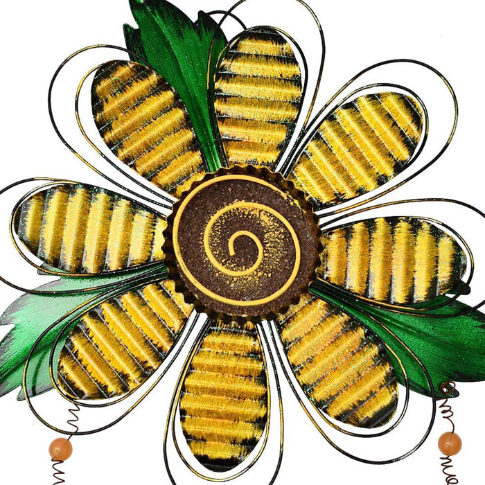Arlmont & Co. Metal Daisy Welcome Hanging Sign & Reviews | Wayfair
