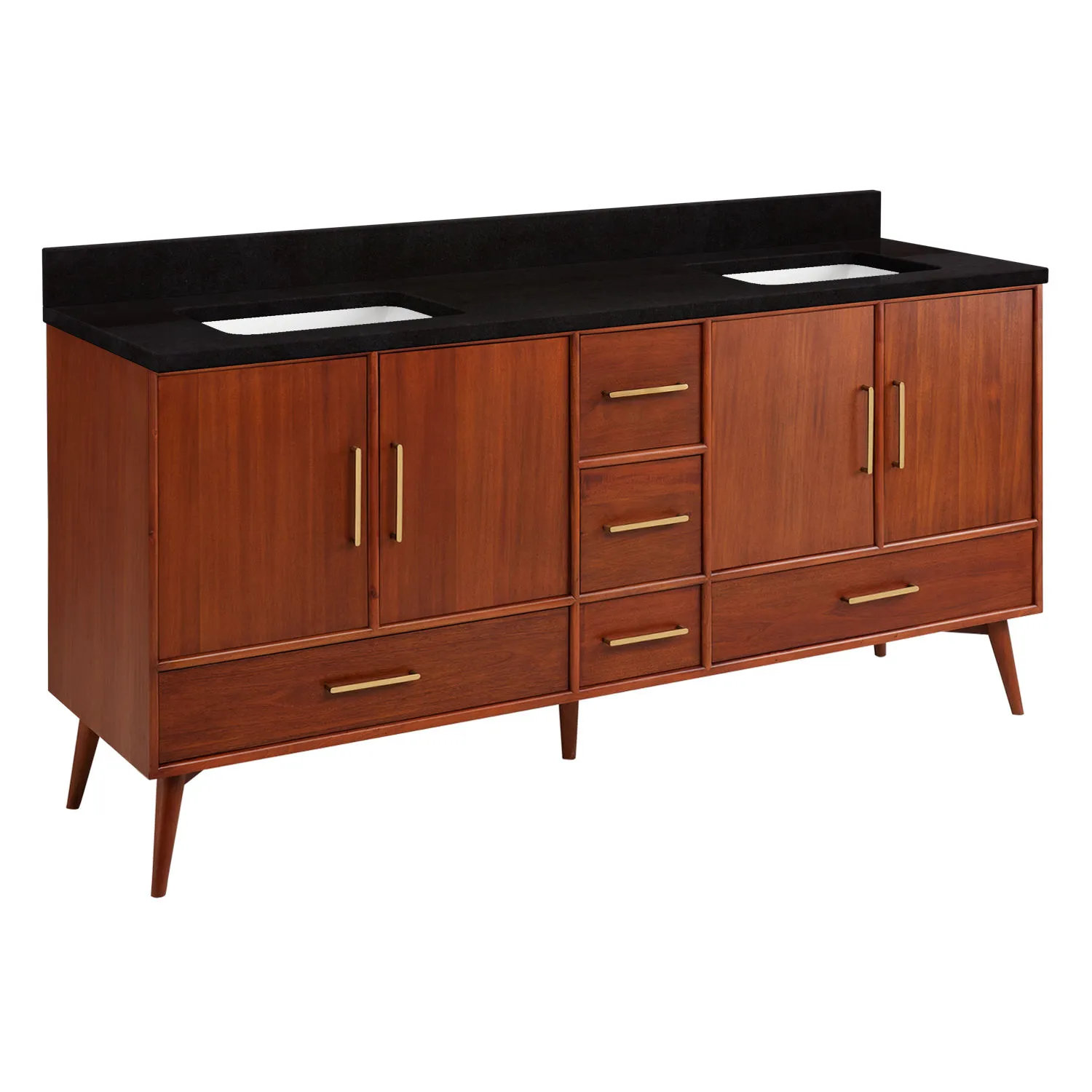 Signature Hardware 72" Novak Double Bathroom Vanity Set with ...
