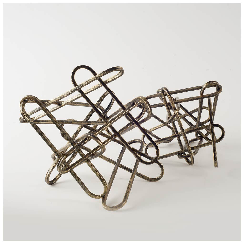 17 Stories Paperclip Cluster Shaped Bronze Metal Sculpture | Wayfair