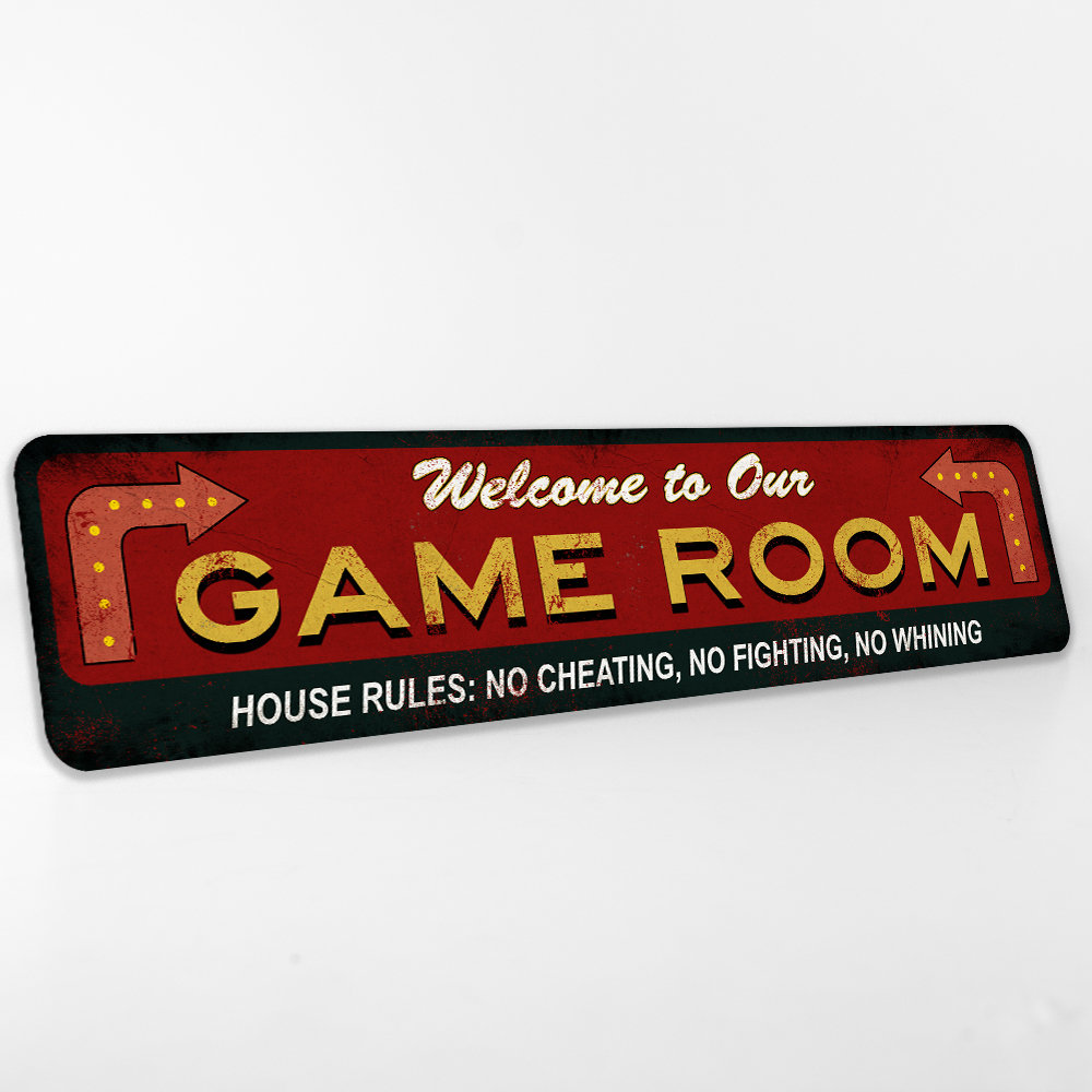 Chico Creek Signs Welcome to our Game Room Vintage Looking Metal Sign ...