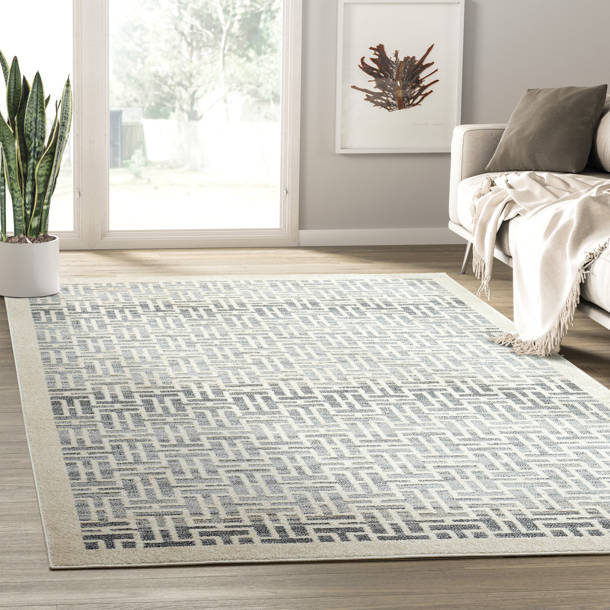 Wrought Studio Acacius Performance Cream/Grey Rug | Wayfair