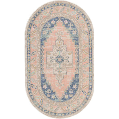 Bungalow Rose Shauntrelle Performance French Blue Rug & Reviews | Wayfair