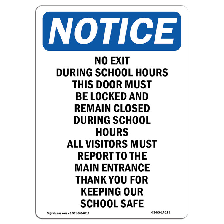 SignMission No Exit During School Hours This Sign | Wayfair
