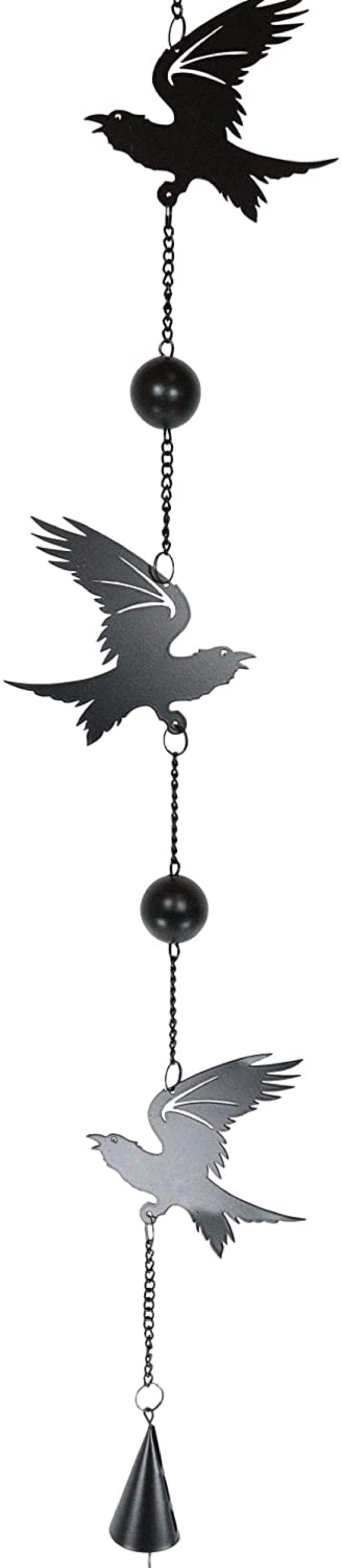 Arlmont & Co. Raven Crow Wall Hanging Wind Chime | Wayfair