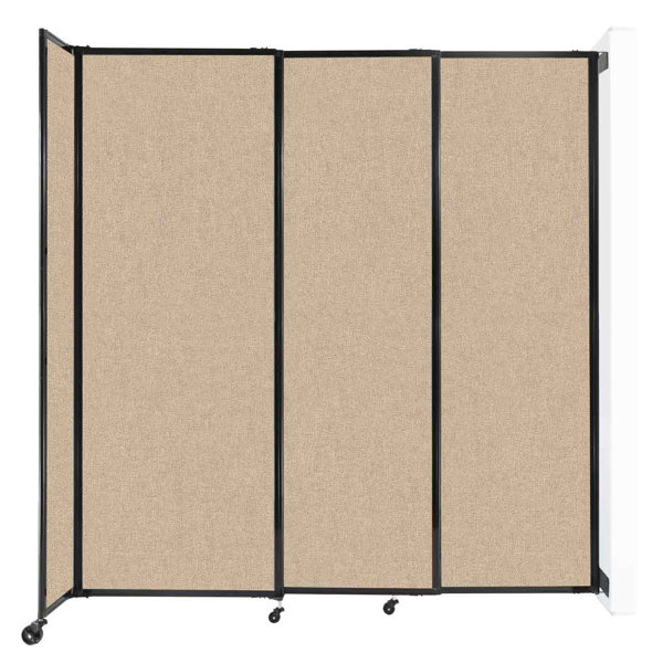 Versare 7'6" Tall Straightwall Sliding Wall-Mounted Partition 3 Panel ...