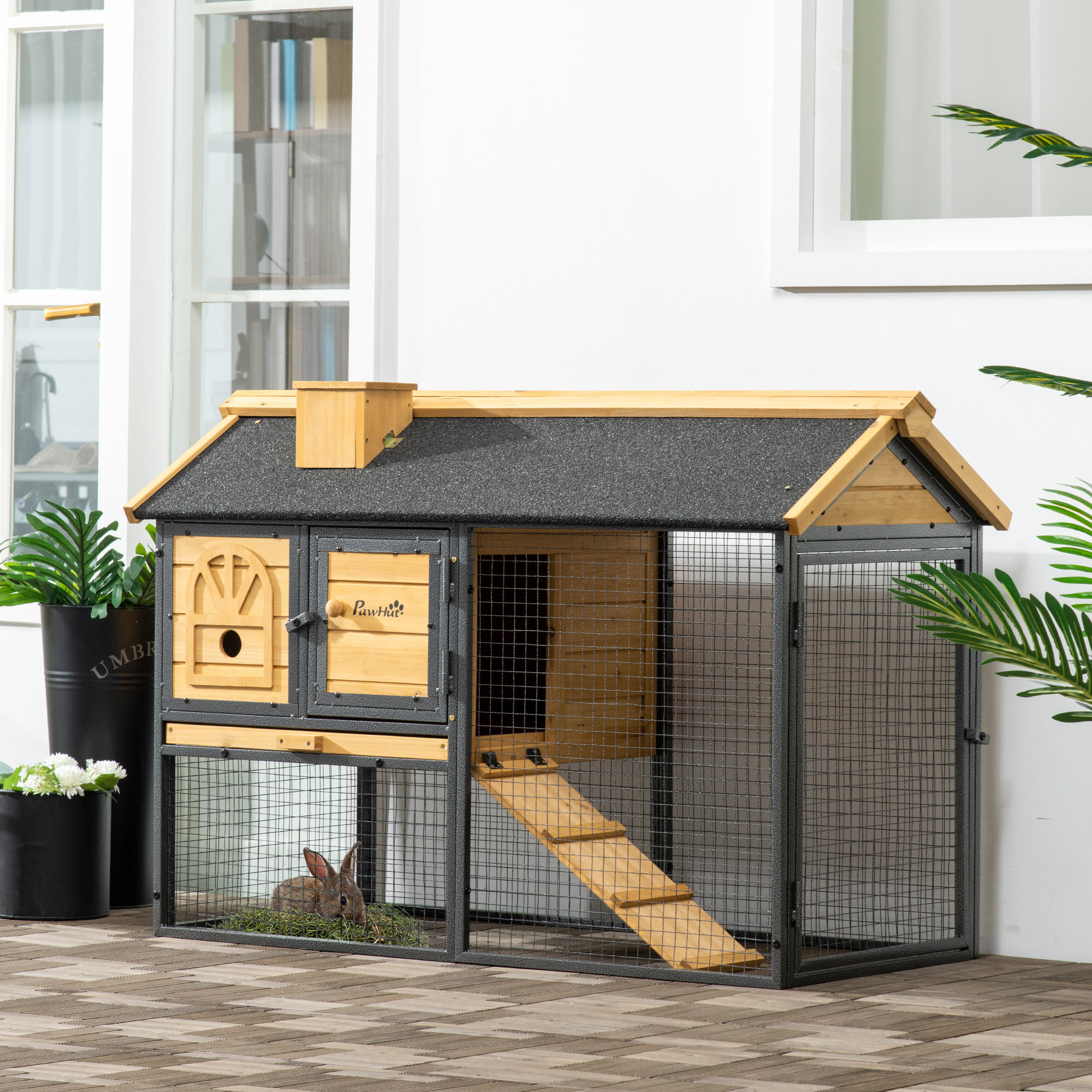 Tucker Murphy Pet™ Demetrick Rabbit Hutch with Ramp | Wayfair