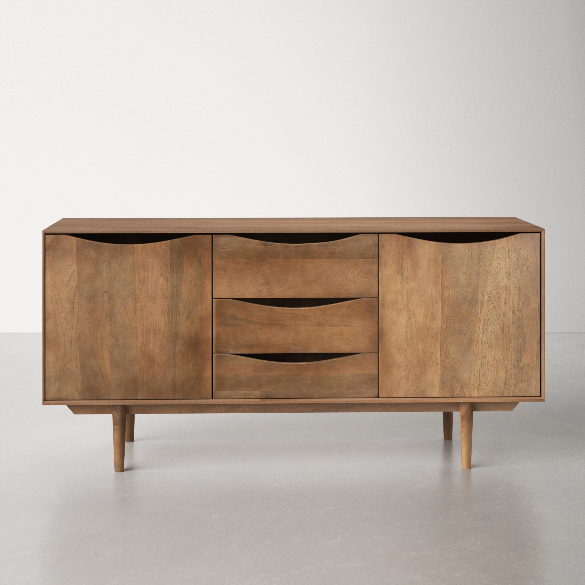 AllModern Milo 57.1" Wide 3 Drawer Mango Solid Wood Credenza & Reviews ...