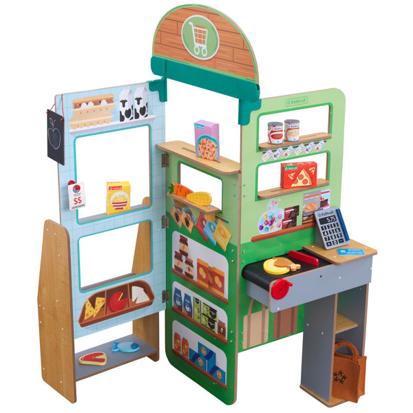KidKraft Let's Pretend Grocery Store Pop-Up Play Carts & Stands Set ...