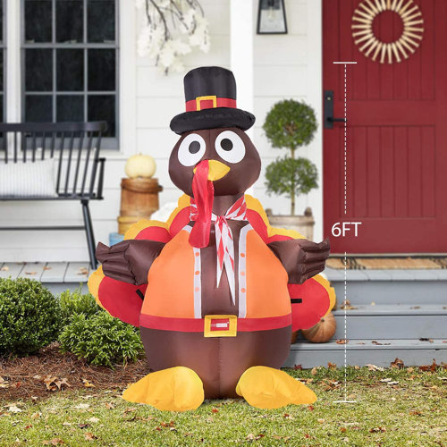 The Holiday Aisle® Dejah 5ft Height Thanksgiving Inflatable LED Lighted ...