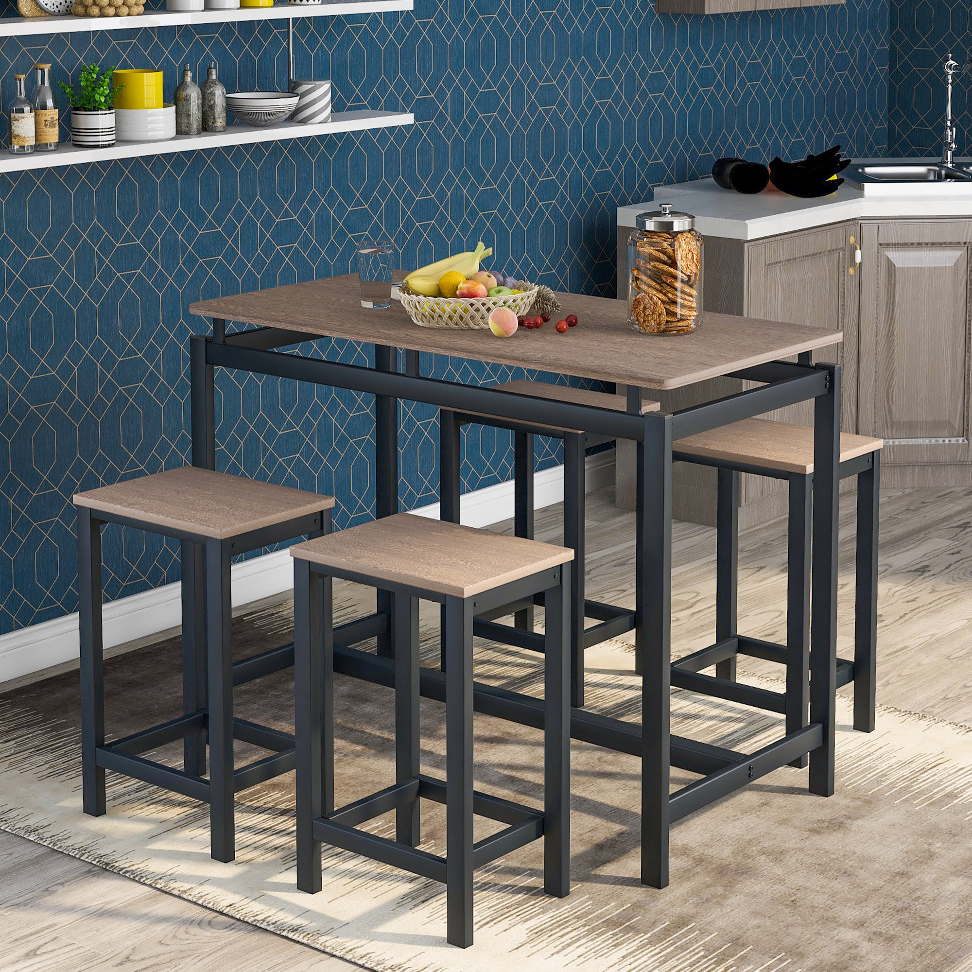 Ebern Designs Aathan 4 - Person Counter Height Dining Set | Wayfair
