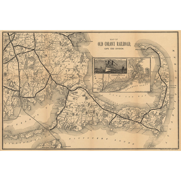 Breakwater Bay Old Colony Railroad Map Cape Cod Division - Graphic Art ...