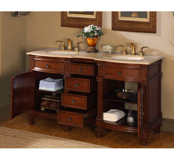 Astoria Grand Hartell 60'' Free-standing Double Bathroom Vanity with ...