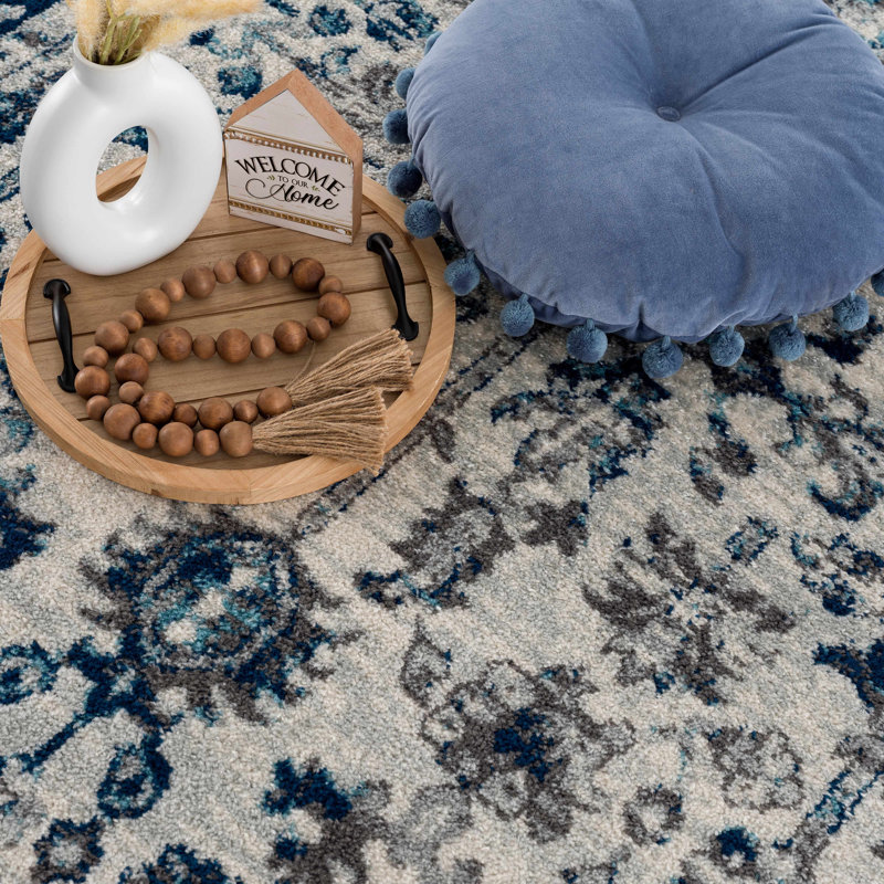 Ophelia & Co. Hyde Performance Blue Rug & Reviews | Wayfair