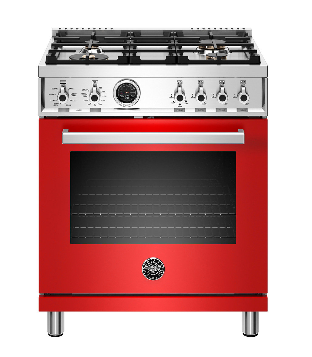 Bertazzoni Professional Series 30" 4.6 Cubic Feet Dual Fuel ...