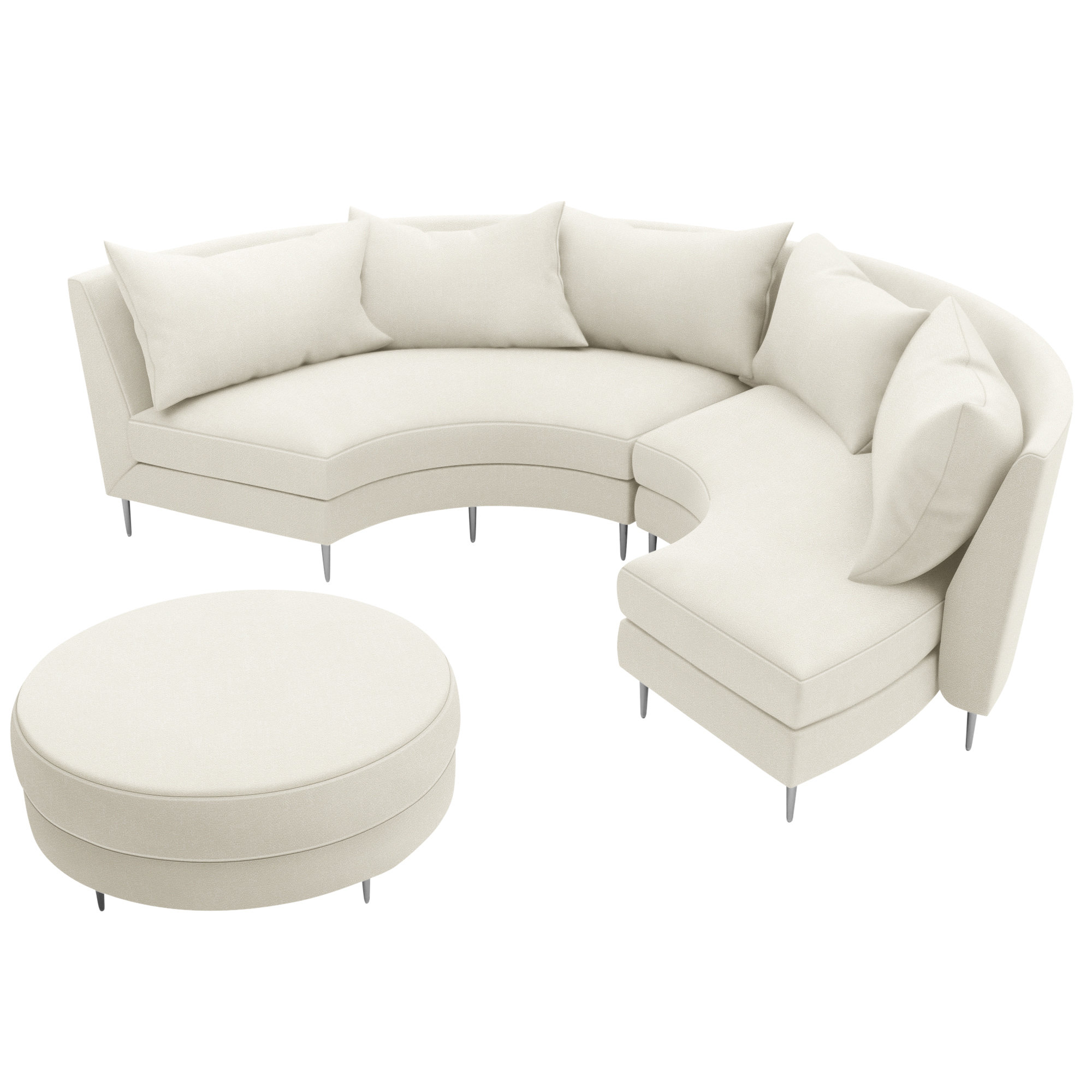 SeasonalLiving Fizz 168'' Wide Outdoor Curved Patio Sectional with ...