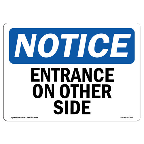 SignMission Entrance On Other Side Sign | Wayfair