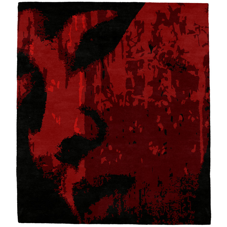 Modern Rugs Dare Gaze Hand Tufted Wool Crimson Area Rug | Wayfair