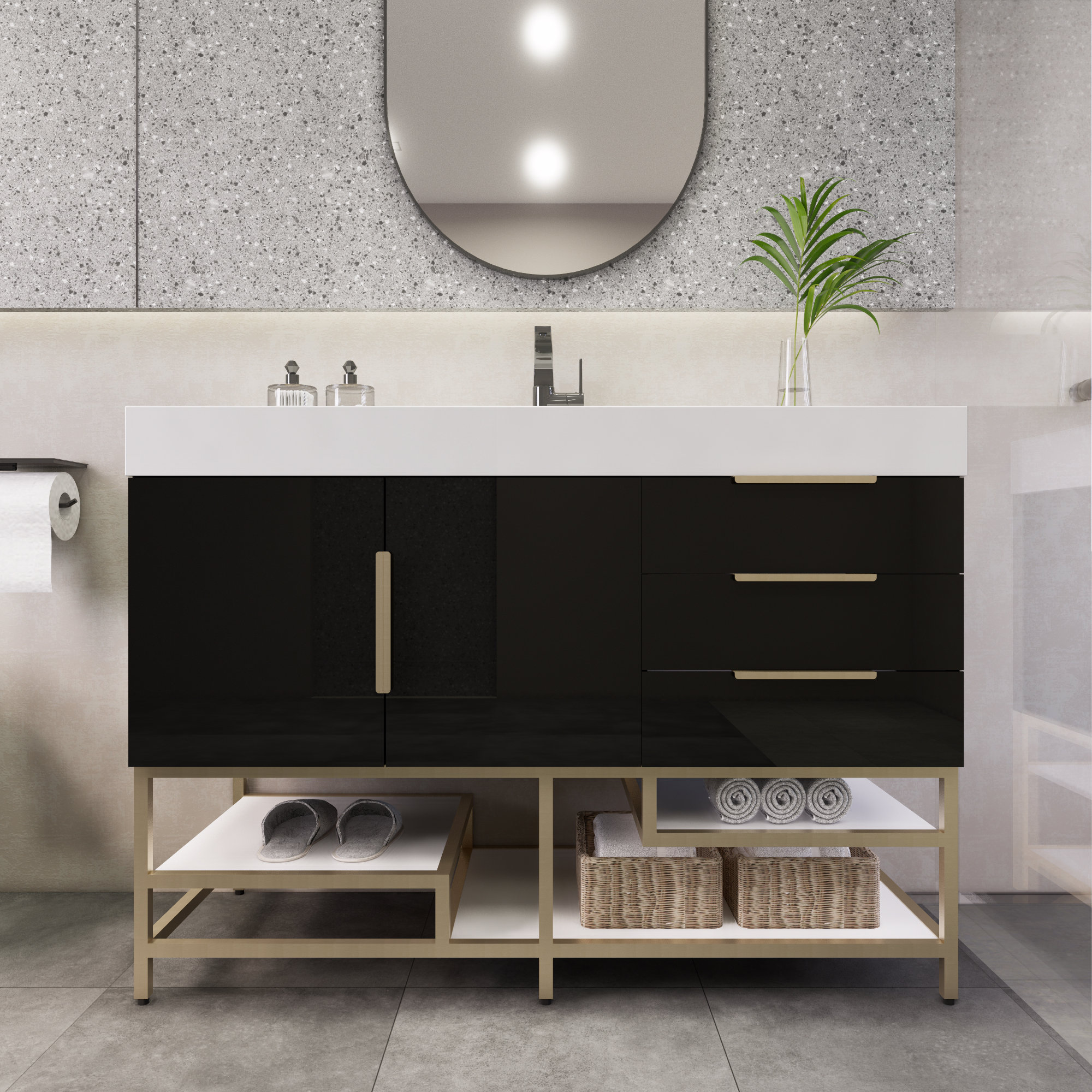 Mercer41 Markila 47.2'' Free-standing Single Bathroom Vanity with ...