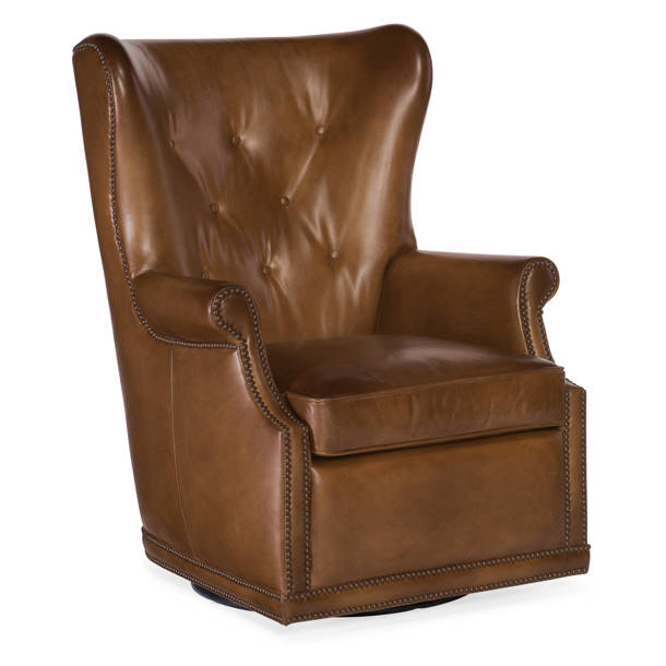 Hooker Furniture CC Leather Swivel Club Chair | Wayfair