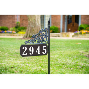 Address America Unique Yard Oak Leaf Design 1-Line Address Post ...