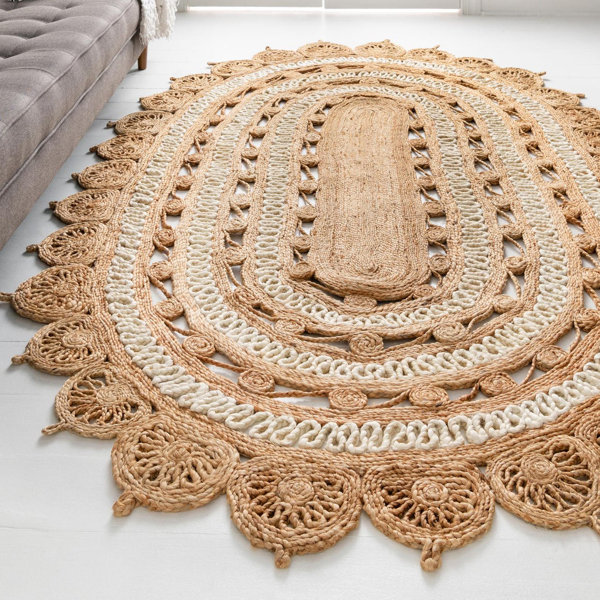 Langley Street Jarne Jute/Sisal Brown/White Rug | Wayfair