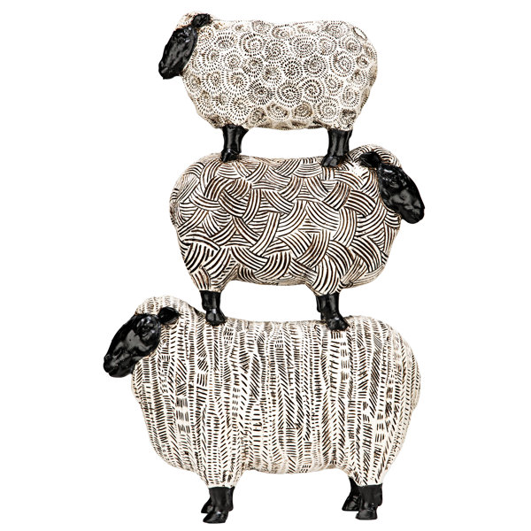 Design Toscano Stacked Sheep Spirit Animal Figurine | Wayfair