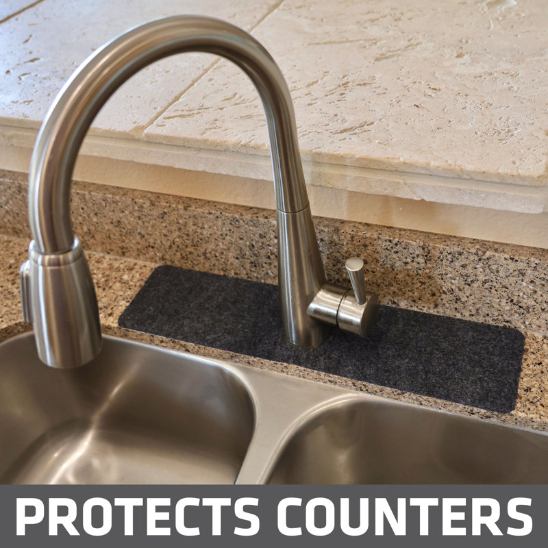 Drymate Faucet Splash Guard Drying Mat for Kitchen Sink - Absorbent ...