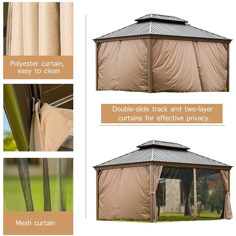 domi outdoor living Calaro 12 Ft. W x 10 Ft. D Galvanized Steel Patio ...