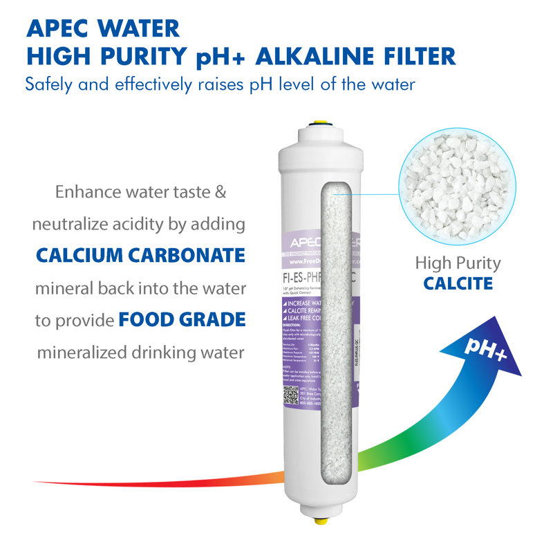 Apec Water Ph+ Alkaline Mineral Uv Sterilizer 75 Gpd 7-Stage Under-Sink ...