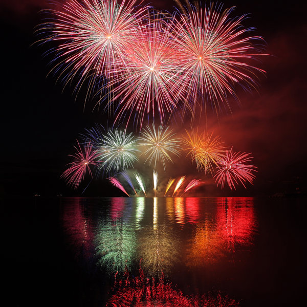 Ebern Designs Colorful Fireworks - Wrapped Canvas Photograph | Wayfair