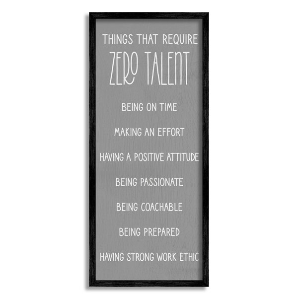Stupell Industries Things That Require Zero Talent Phrase by - Textual ...