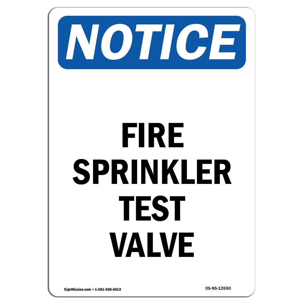 SignMission Fire Sprinkler Test Valve Sign | Wayfair