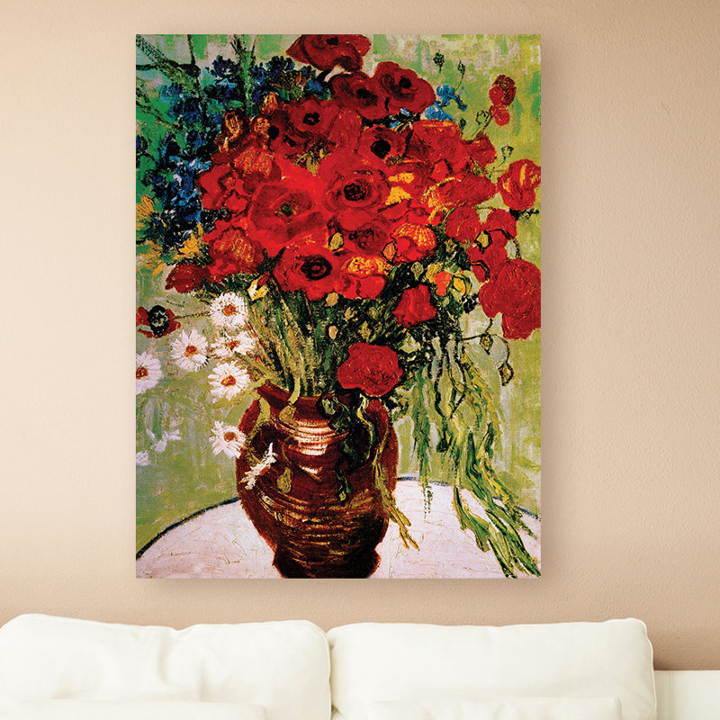 Charlton Home® Daisies & Poppies by Vincent Van Gogh - Unframed Print ...