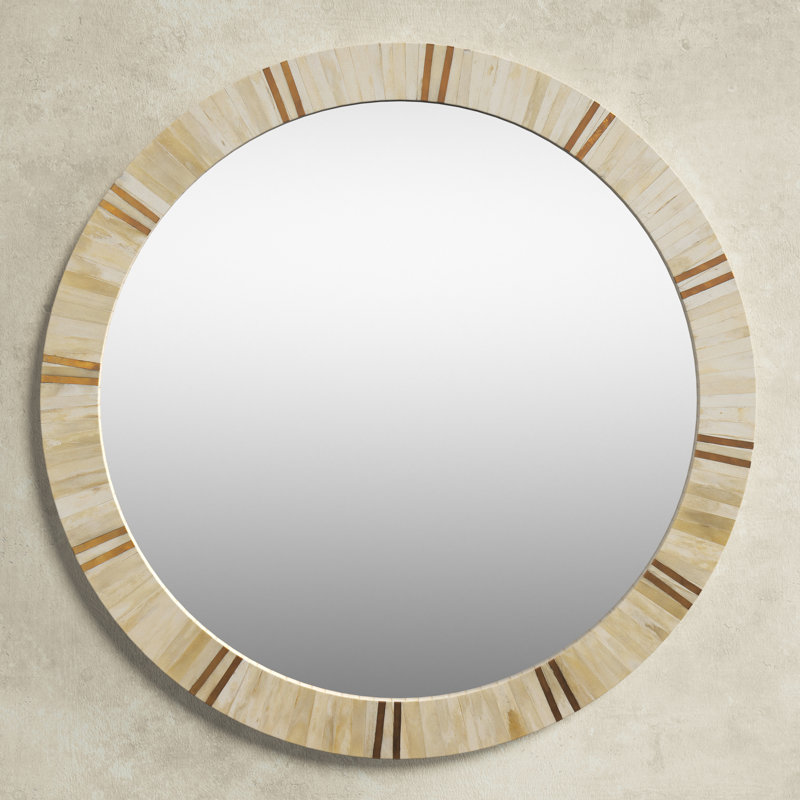 Birch Lane™ Brenham Round Bone Wall Mirror | Wayfair