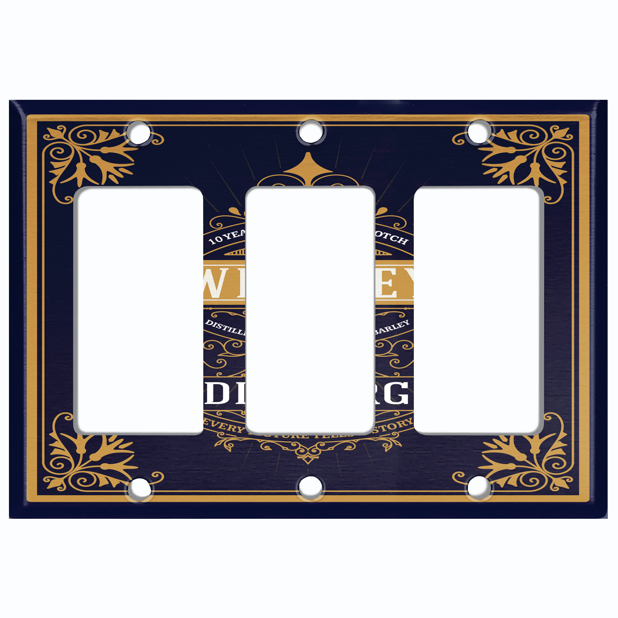 WorldAcc Vintage Ten Year Scotch Whiskey Frame Border 3-Gang Rocker ...