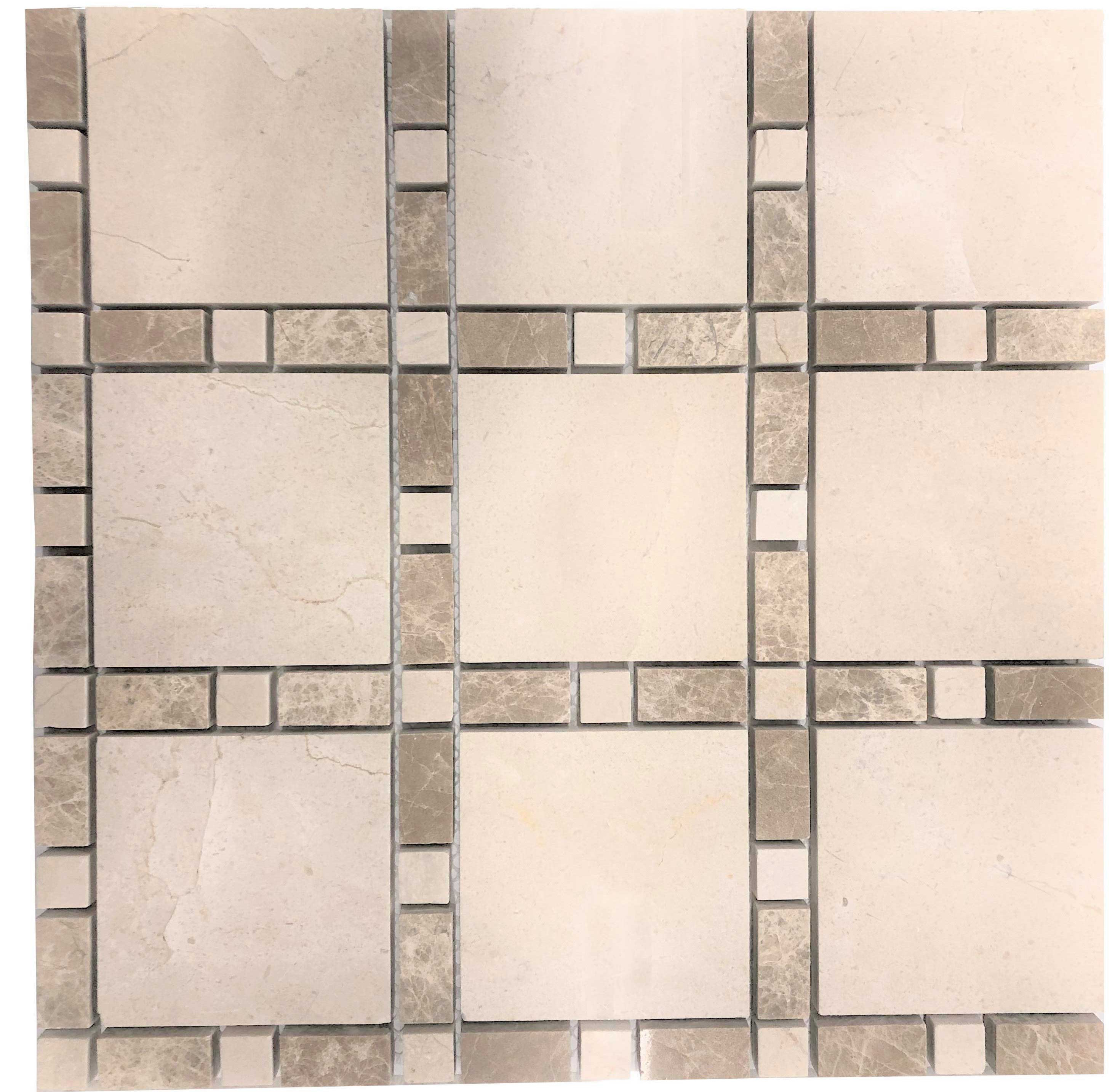 Mango Tile Island 12" x 12" Natural Stone Grid Mosaic Wall & Floor Tile ...