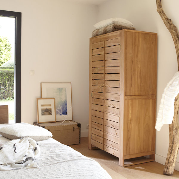 Union Rustic Nasrine 2 Door Wood Wardrobe | Wayfair.co.uk