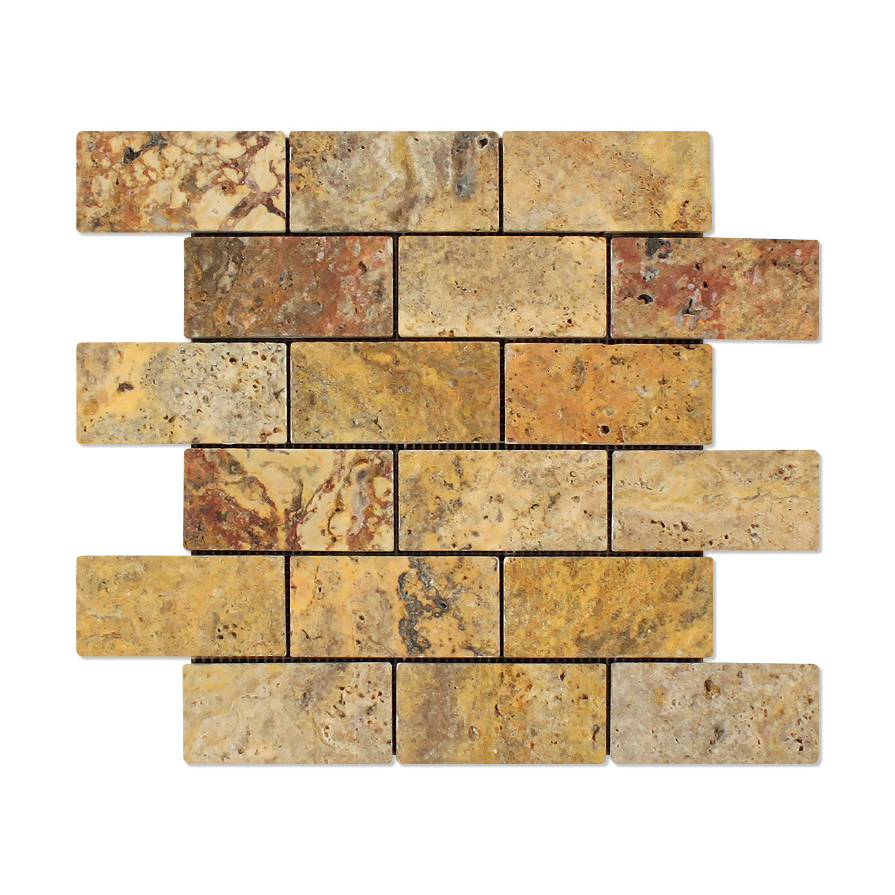 Stone & Tile Shoppe, Inc. Scabos Travertine Brick Joint Mosaic Wall ...