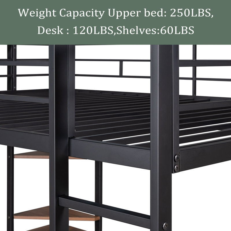 Mason & Marbles Kellen Full Loft Bed with Shelves by Mason & Marbles ...