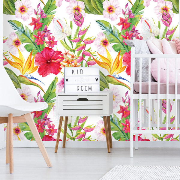 Bay Isle Home Avoca Peel & Stick Floral Wallpaper | Wayfair
