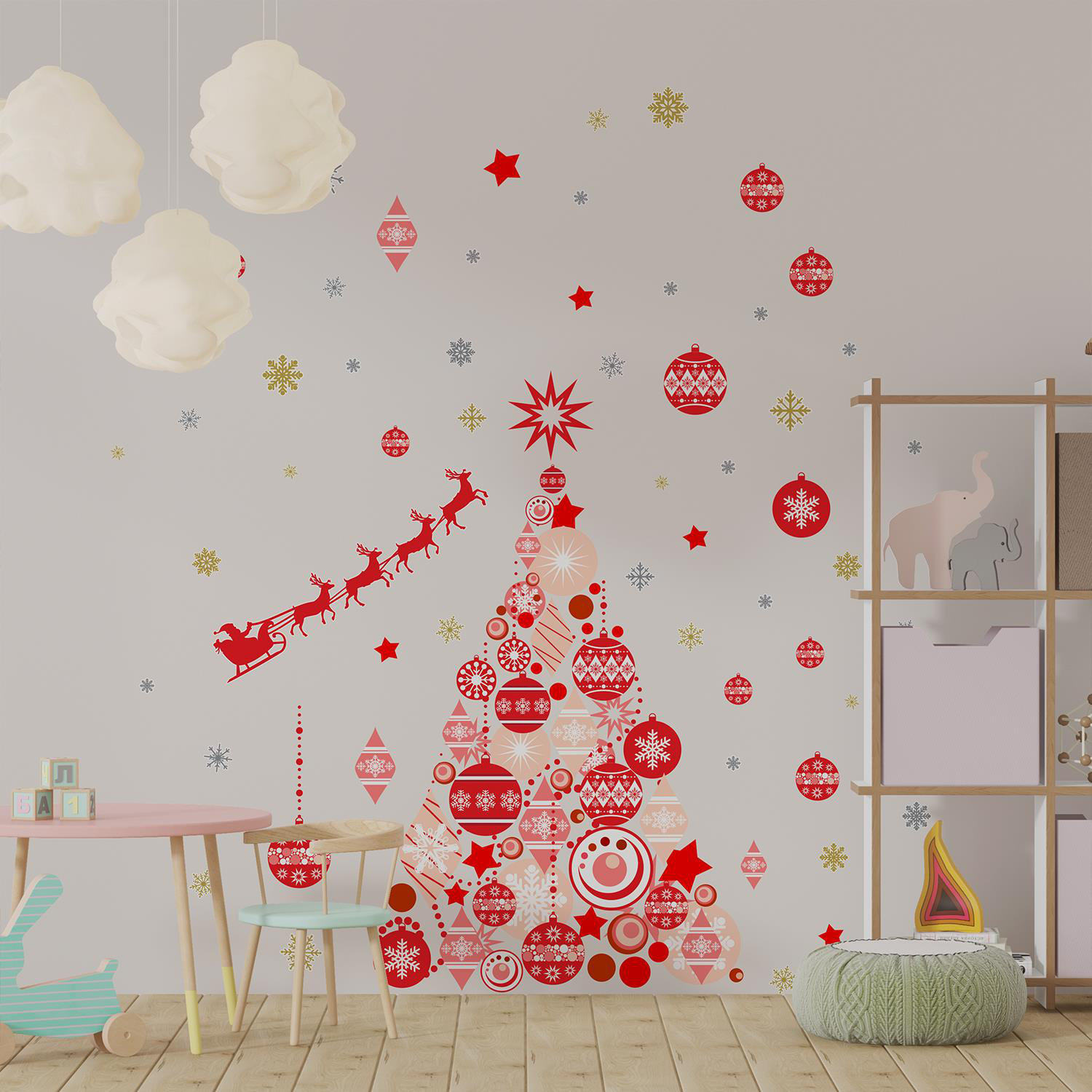 The Holiday Aisle® Santa's Sleigh Wall Decal | Wayfair