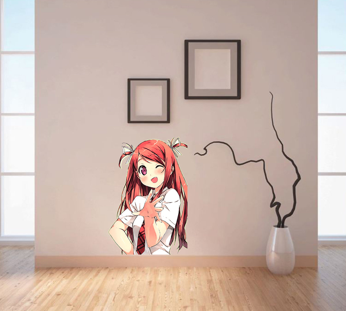 Stickalz Anime Schoolgirl Wall Decal, Anime Schoolgirl Wall Sticker ...