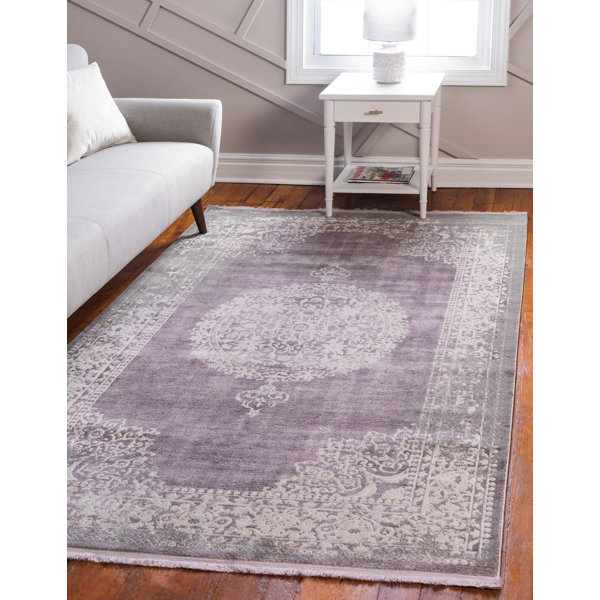 Charlton Home® Malynn Oriental Purple/Beige Area Rug & Reviews | Wayfair