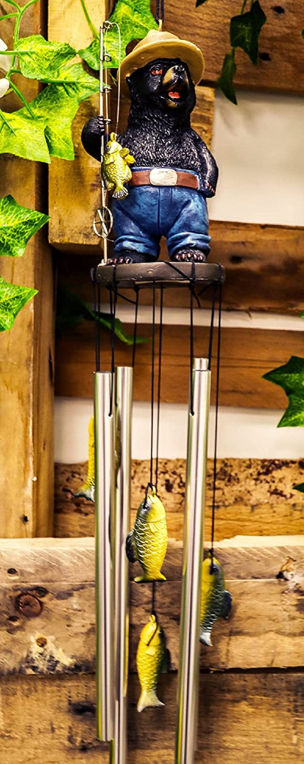 Loon Peak® Burdoo Hillbilly Bear Wind Chime | Wayfair