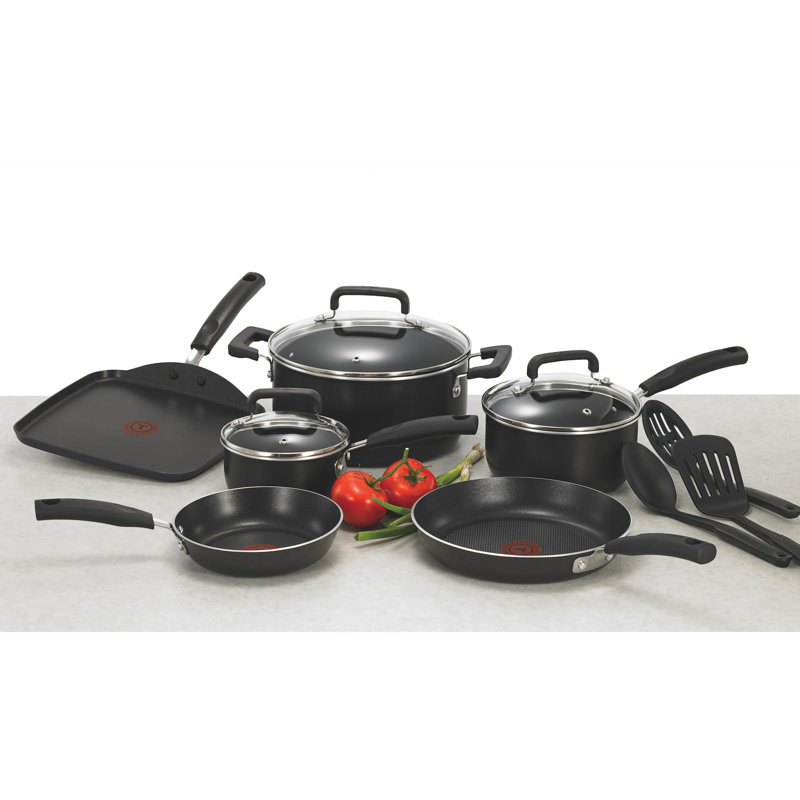 T-fal Signature Total Non-stick 12-piece Cookware Set, Black & Reviews ...